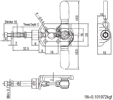 Toggle Clamps Side Push Type, 500N, Left Side | MISUMI | MISUMI Indonesia