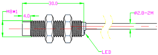 Proximity Sensor, Long Detection Range, Unshielded, Bend Tolerance, Oil ...